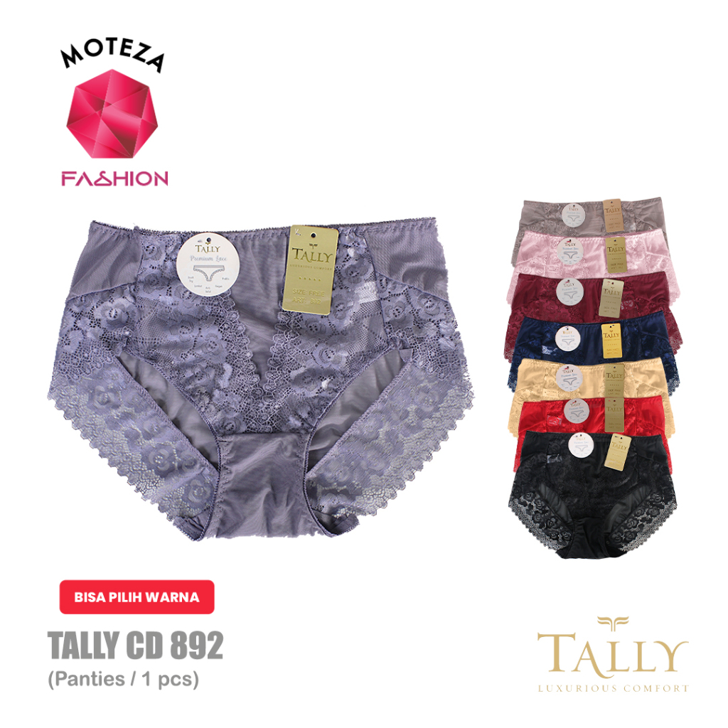 Jual Tally 892 CD Celana Dalam Wanita Bahan Satin Mix Renda Brokat Seksi | Free Size Fit XL XXL ...