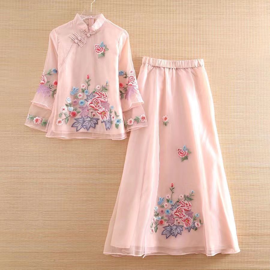 Jual Women's retro ethnic style cheongsam set | Shopee Indonesia