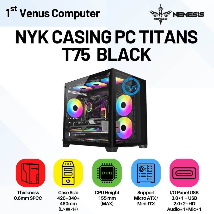 Jual NYK Nemesis Casing Gaming T75 TITANS / CASE14-NYK | Shopee Indonesia