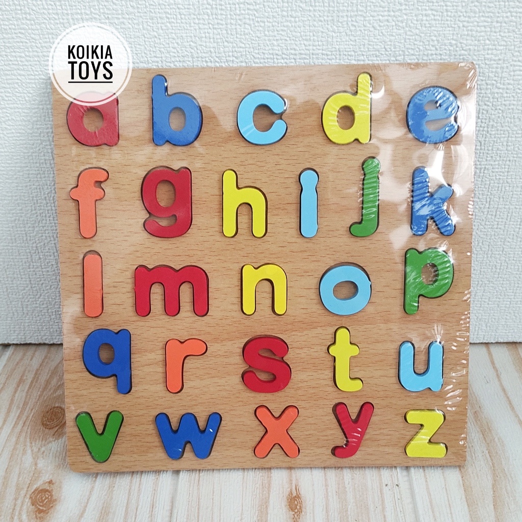 Jual Mainan edukasi anak puzzle kayu CHUNKY bentuk geometri angka dan ...