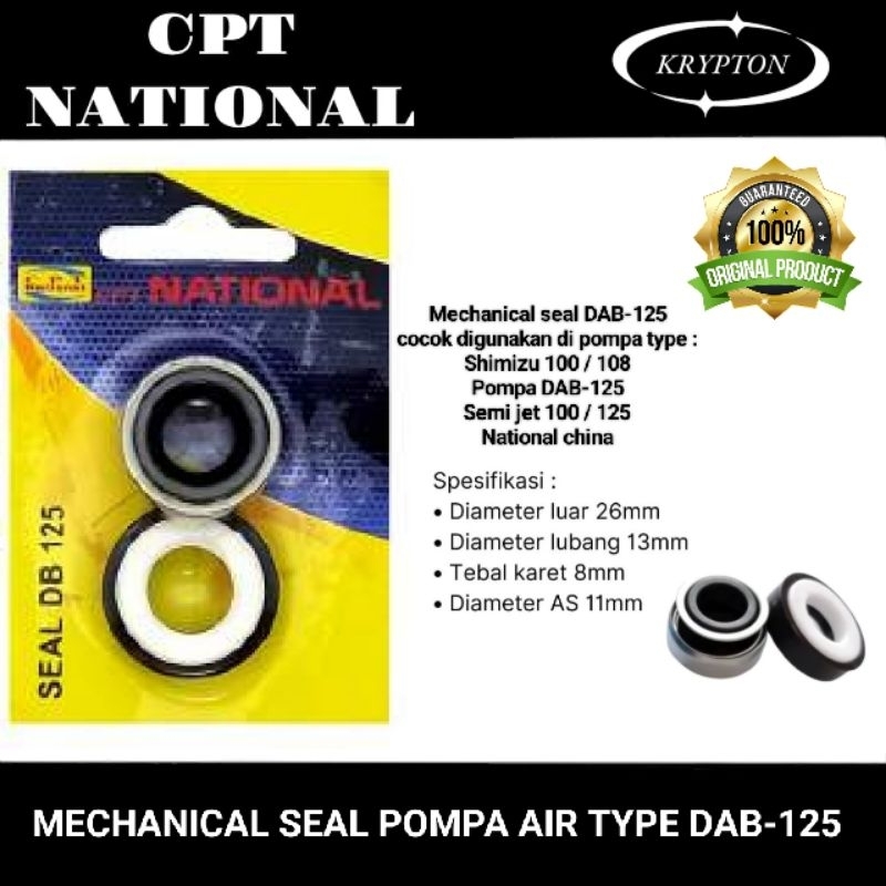 Jual CPT national mechanical seal pompa air type DAB-125 | Shopee Indonesia