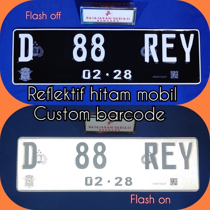 Jual plat mobil reflektif hitam barcode | Shopee Indonesia