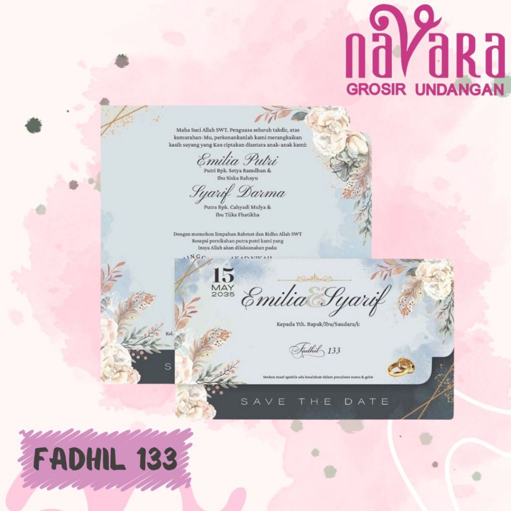 Jual Blangko undangan atau kertas undangan pernikahan merek Fadhil 133 dengan bahan kertas BC ...