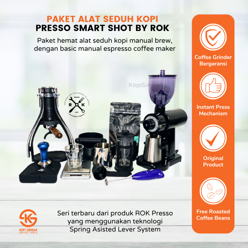 Jual Paket Brewing SMARTSHOT by ROK Presso With Mesin Coffee Grinder ...
