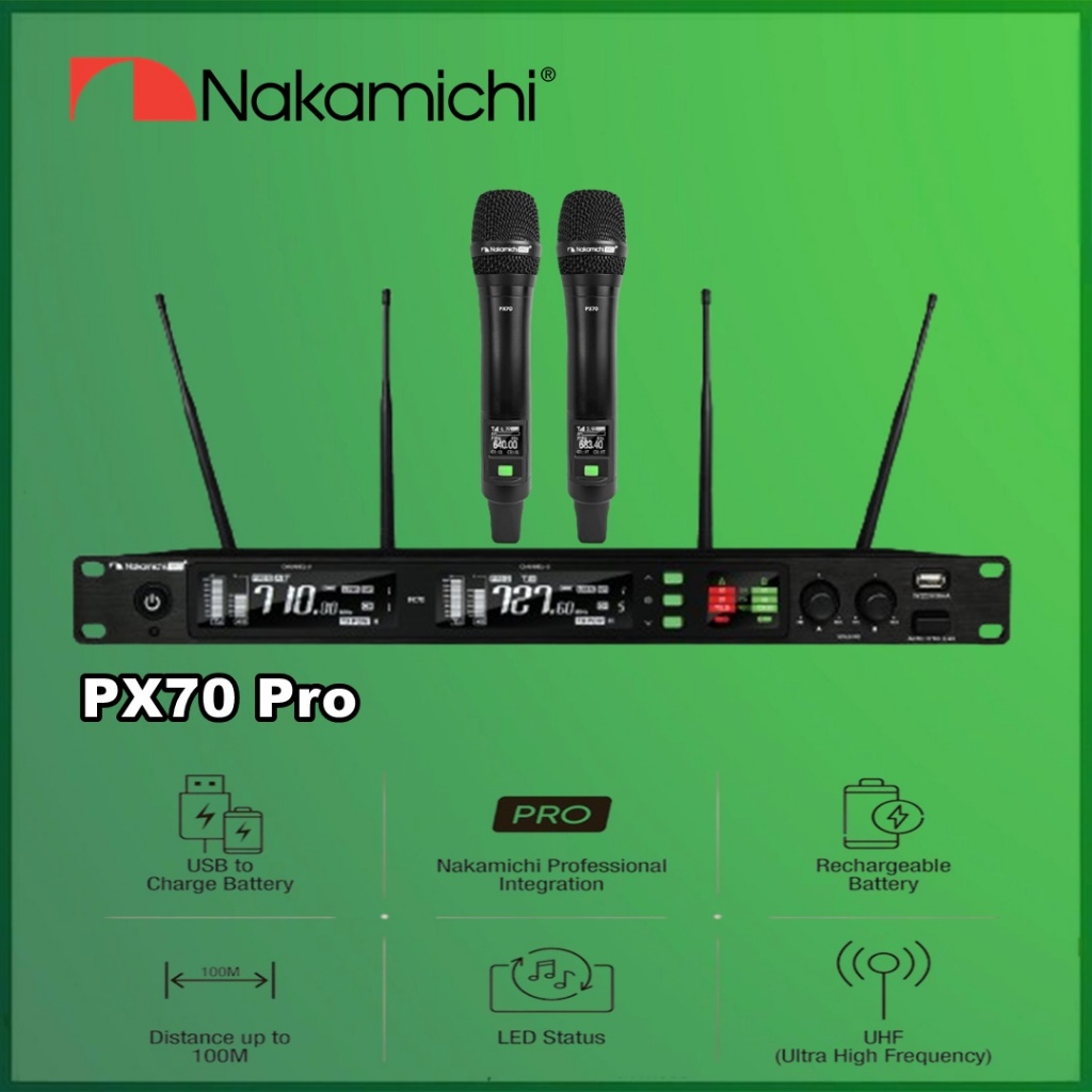 Jual Nakamichi PX70 Pro Profesional Wireless Microphone PX70Pro PX 70 ...