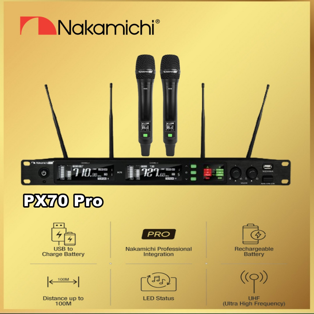 Jual Nakamichi PX70 Pro Profesional Wireless Microphone PX70Pro PX 70 ...