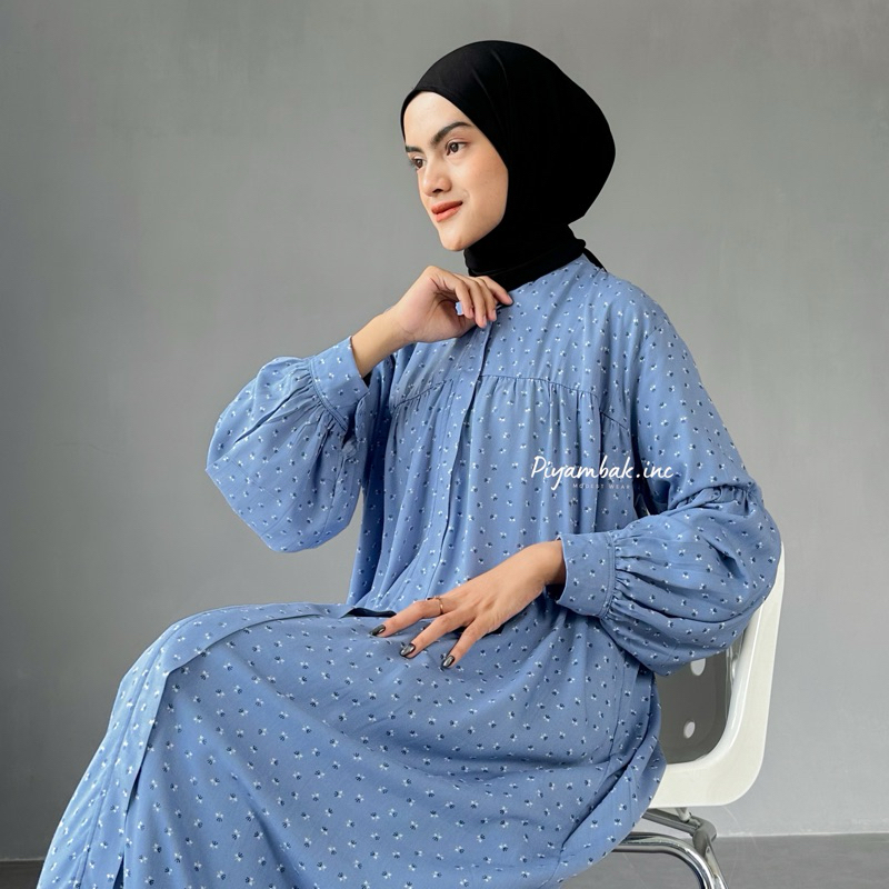 Jual GAMIS SAMARA Rayon Salur Lengan Balon | Shopee Indonesia