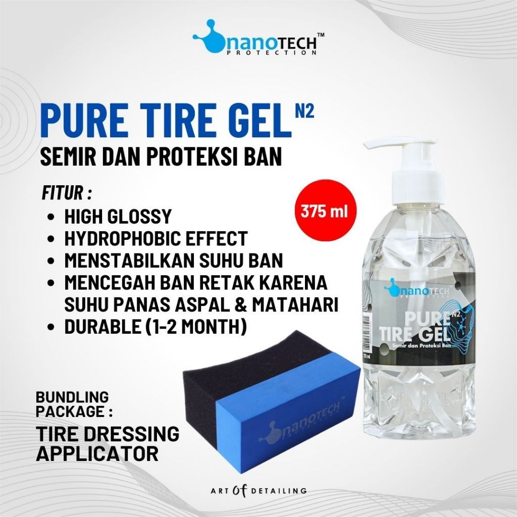 Jual Nanotech Pure Tire Gel + Tire Dressing Applicator Semir Ban Non ...