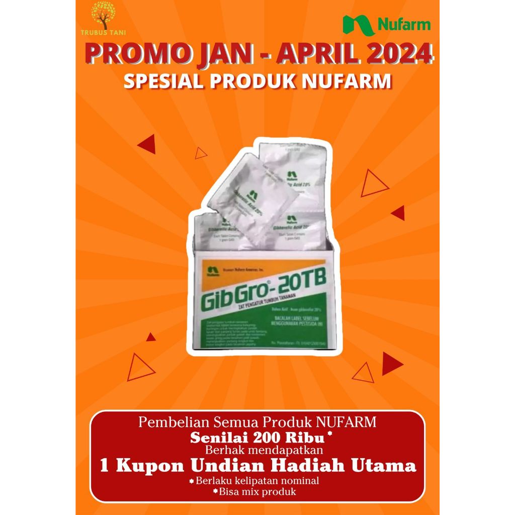 Jual Gibgro 20TB - Tablet ZAT PENGATUR TUMBUH PER 1 PCS-nufarm | Shopee ...