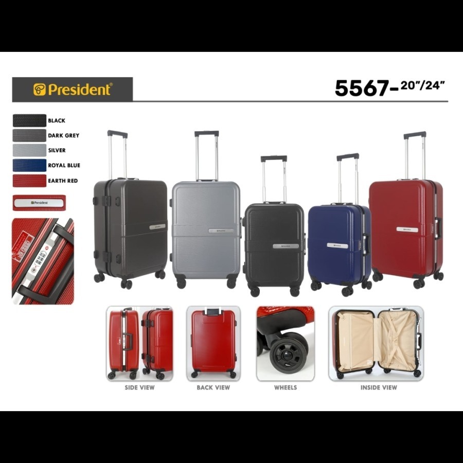 Jual Koper President tipe 5567 20 inch Cabin Size Original | Shopee ...