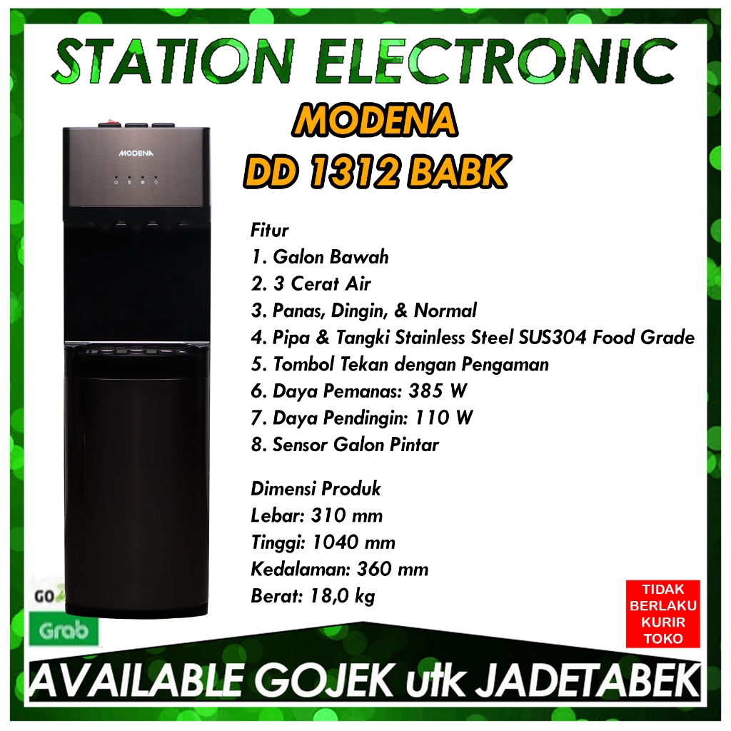 Jual MODENA Water Dispenser (Galon Bawah) - DD 1312 BABK / DD1312BABK | Shopee Indonesia