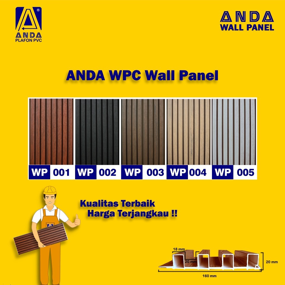 Jual ( 3M ) Anda Plafon PVC WPC Wall Panel Wood Panel Fluted PREMIUM ...