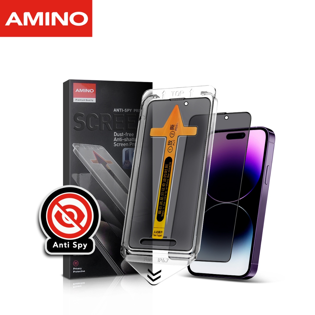 Jual AMINO Easy Install Kit Anti SPY Tempered Glass Untuk Iphone 14 Pro Max 14 Pro 14 Privacy ...