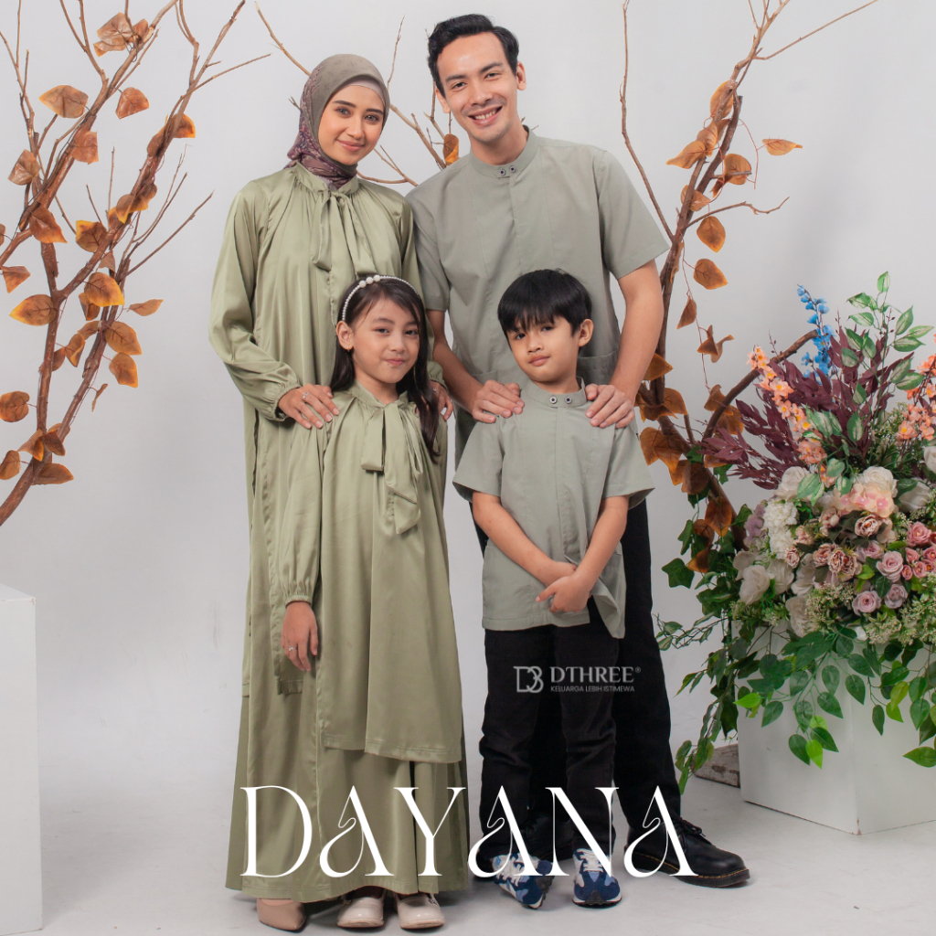 Jual Dthree - Sarimbit Dayana 2025 ( Sea Grass ) Sarimbit Keluarga Muslim / Baju Couple Keluarga ...