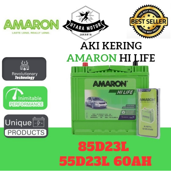 Jual AMARON Aki Kering Mobil HI LIFE 85D23L 55D23L 60Ah Voxy Alphard Lama | Shopee Indonesia
