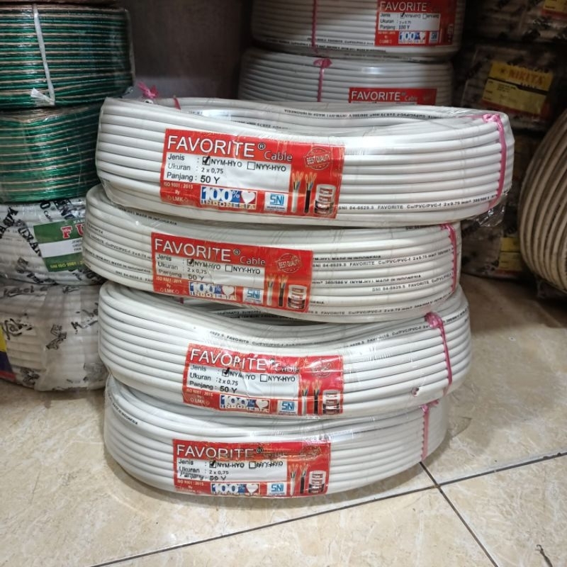 Jual KABEL NYM HYO 2X0,75 50Y / KABEL LISTRIK NYMHYO 2X0,75 50M ...