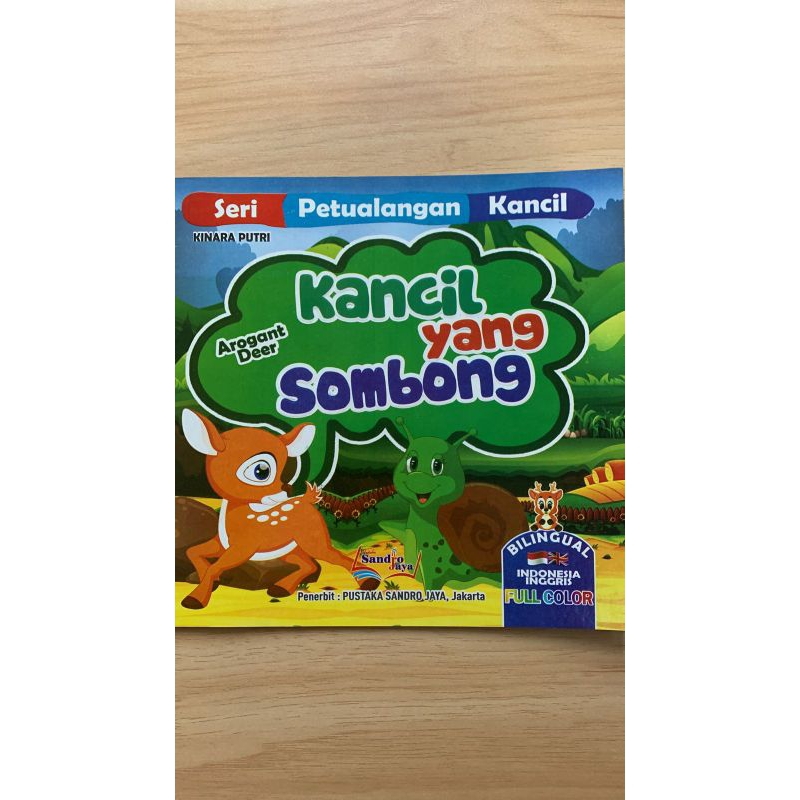 Jual buku cerita anak bergambar dua bahasa, kancil yang sombong full ...