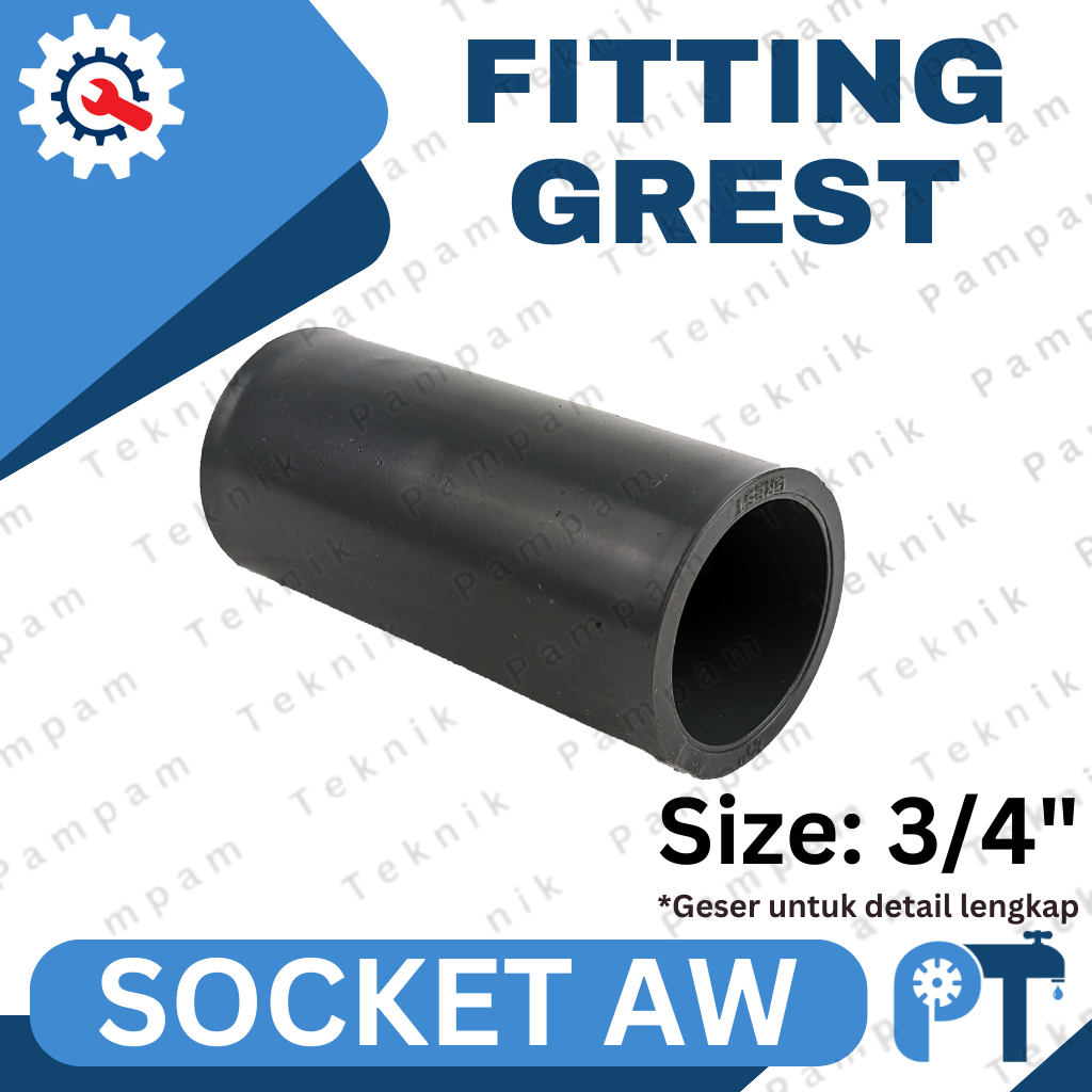 Jual Socket 3/4 AW Grest - Sock 3/4" Grest Sok polos 3/4 inch sambungan pipa pvc | Shopee Indonesia