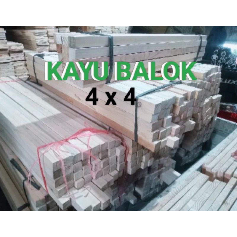 Jual KAYU BALOK pinus jati Belanda ukuran 4x4 100-200cm | papan pinus ...