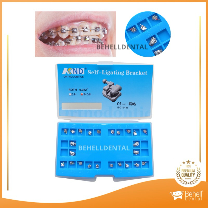 Jual BRACKET BEHEL SELF LIGATING METAL ROTH 3 HOOK KND - Dental Braces ...