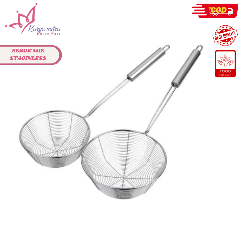 Jual Serok Mie Gagang Stainless /Saringan Mie/Saringan Bakmie | Shopee ...