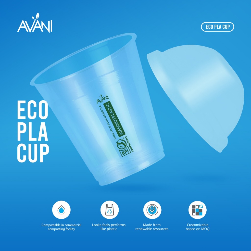 Jual Avani Eco PLA Cups + LID / Gelas PLA + Tutup Ramah Lingkungan (1 ...