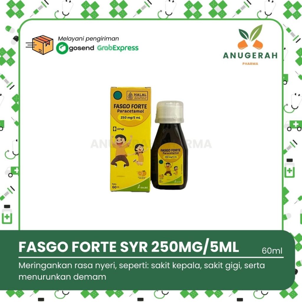 Jual Fasgo Forte Syrup 250mg per 5ml Botol Sirup 60ml | Shopee Indonesia