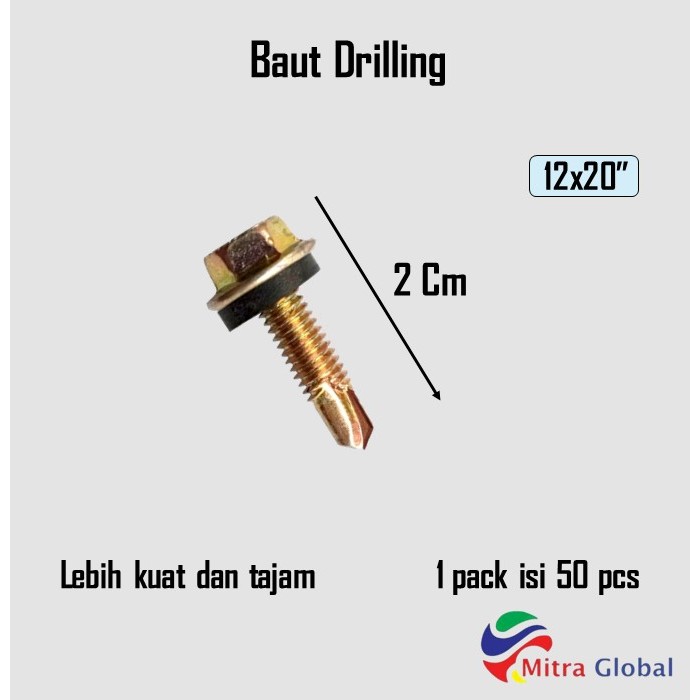 Jual BAUT ROOFING BAJA RINGAN 12x20 12x25 12x30 12x40 / Skrup Baut ...