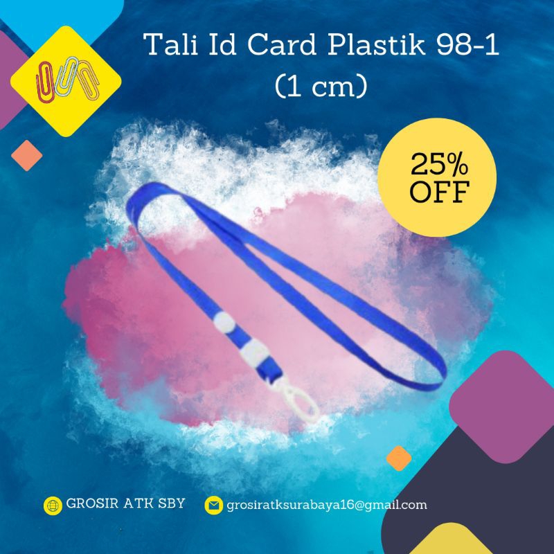 Jual Tali ID Card Strap Cantol Plastik 98-1 ukuran 1 cm | Shopee Indonesia