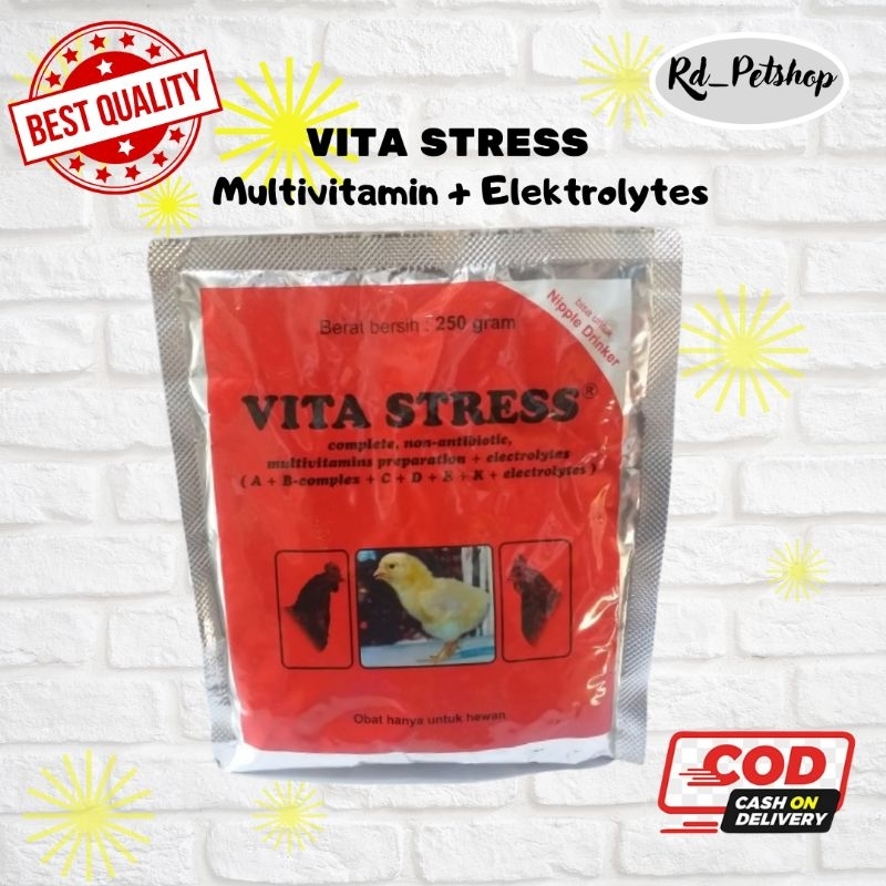 Jual vita stress 250 gram vitastress penambah daya tahan tubuh ayam ...