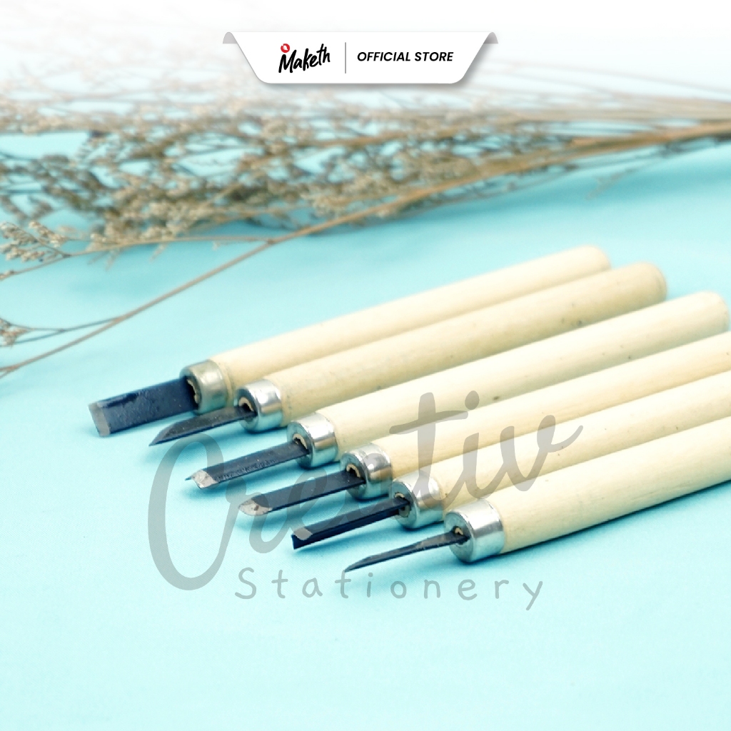 Jual Alat Pahat Kayu Tatah Wood Carving Set Wc-Set Isi 3 6 10 MAKETH ...