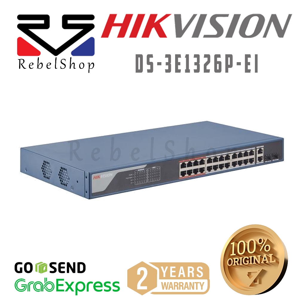Jual Hikvision DS-3E1326P-EI Switch Smart POE 24 Port 2 Uplink Hub CCTV ...