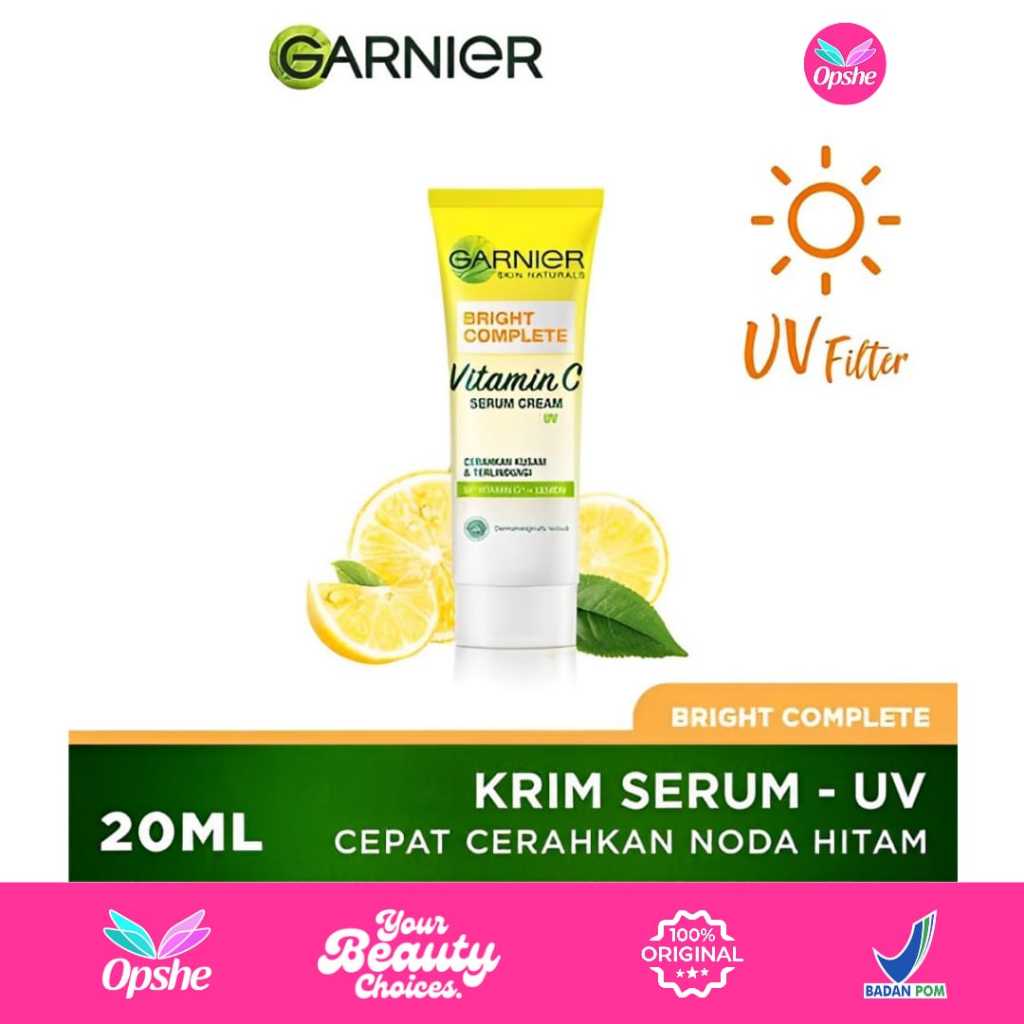 Jual Garnier Bright Complete Vitamin C Serum Cream UV | Shopee Indonesia