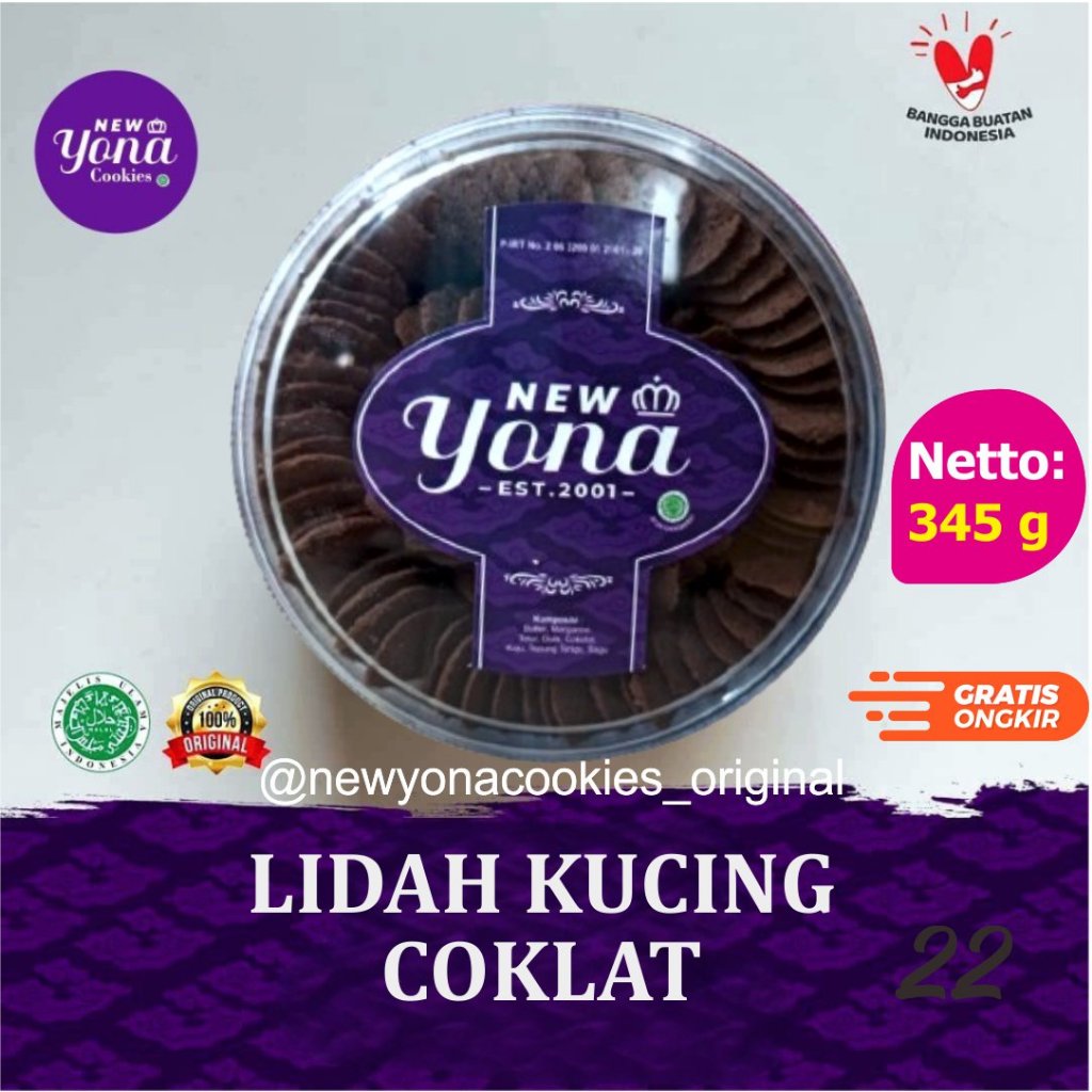 Jual [Ready ] Kue Lebaran New Yona Cookies - Lidah Kucing Coklat ...