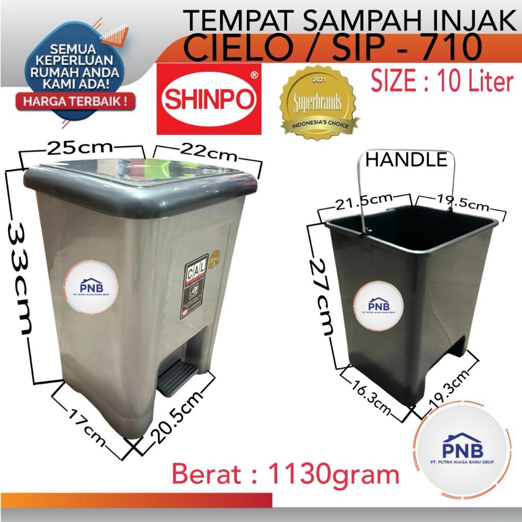 Jual Shinpo 710 Tempat Kotak Sampah 10 Liter Plastik Injak Pedal Segi Cielo | Shopee Indonesia