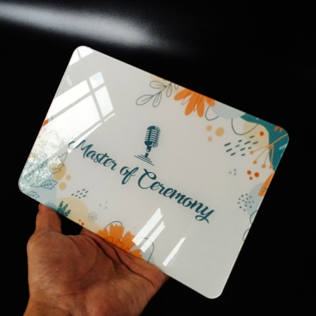 Jual QCard MC AKRILIK CUSTOM, Cue card Wedding Event,MINI (10x14), A5 ...