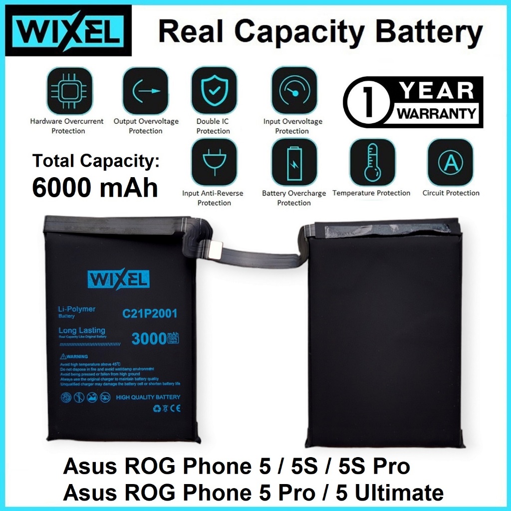 Jual WIXEL Baterai Asus ROG PHONE 5 5S Pro Ultimate ZS673KS C21P2001 ...