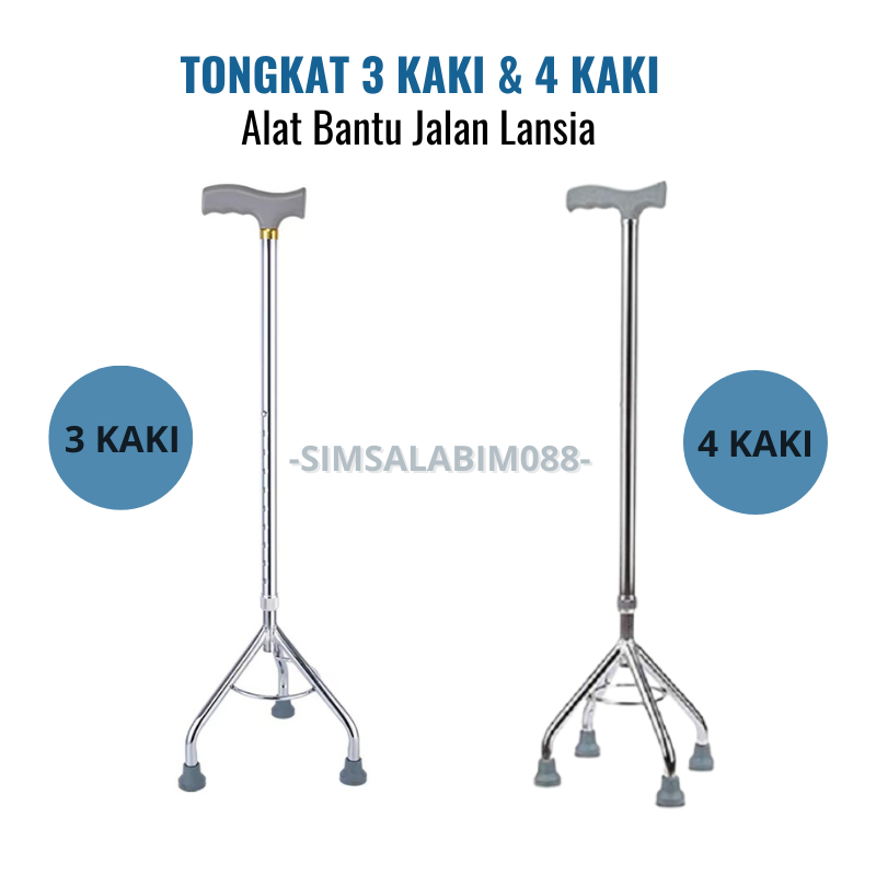 Jual TONGKAT BANTU JALAN LANSIA / TONGKAT 3 KAKI DAN 4 KAKI STAINLESS ...