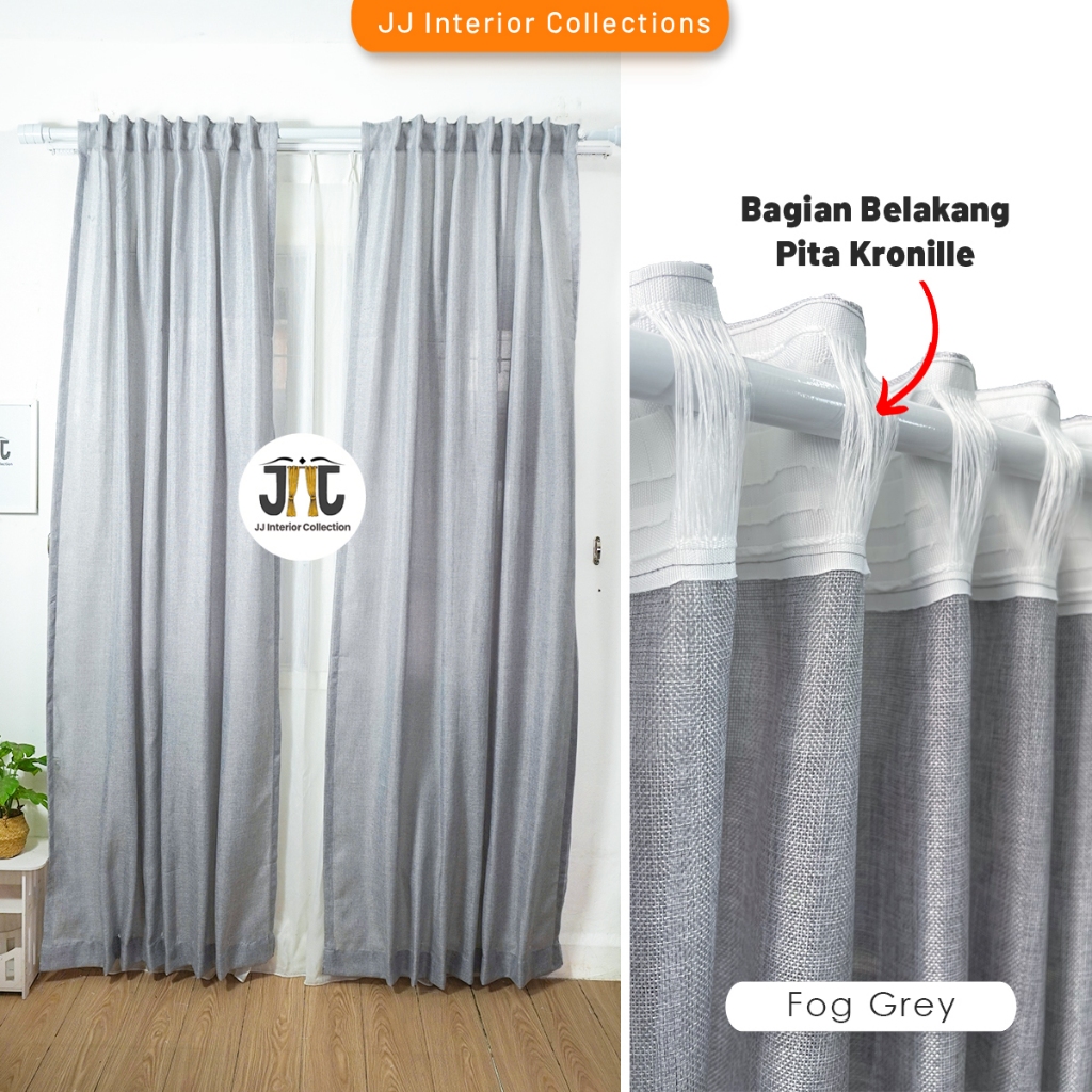 Jual Gorden Jendela Pita Kronille Hordeng Minimalis Rustic Tebal Gorden ...