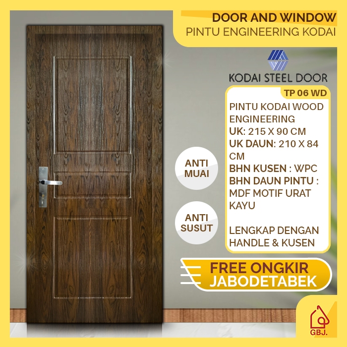 Jual PINTU ENGINEERING WOOD DOOR KODAI 215 X 90 TP06 COKELAT / PINTU ...