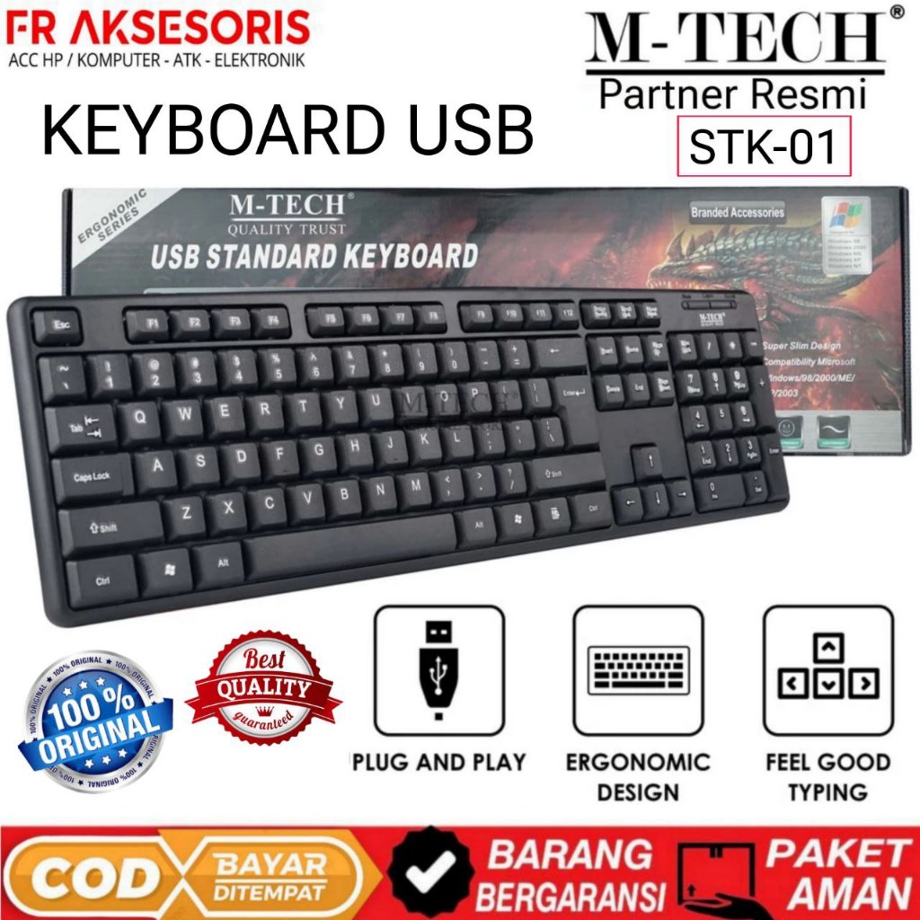Jual Keyboard USB MTECH STK 01 KEYBOARD KOMPUTER KEYBOARD PLUS NUMBER FULL | Shopee Indonesia