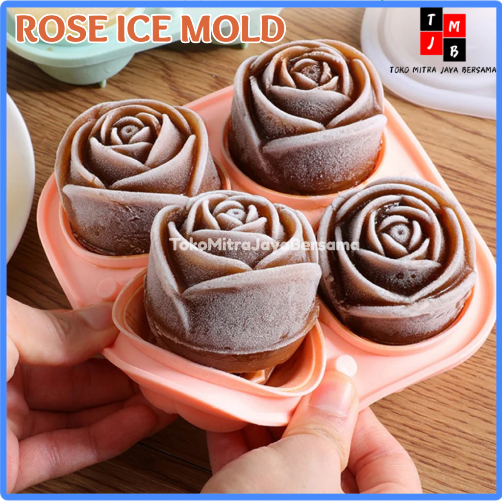 Jual Cetakan Es Batu Silicone Model Bunga Mawar Rose Diamond Skull ...