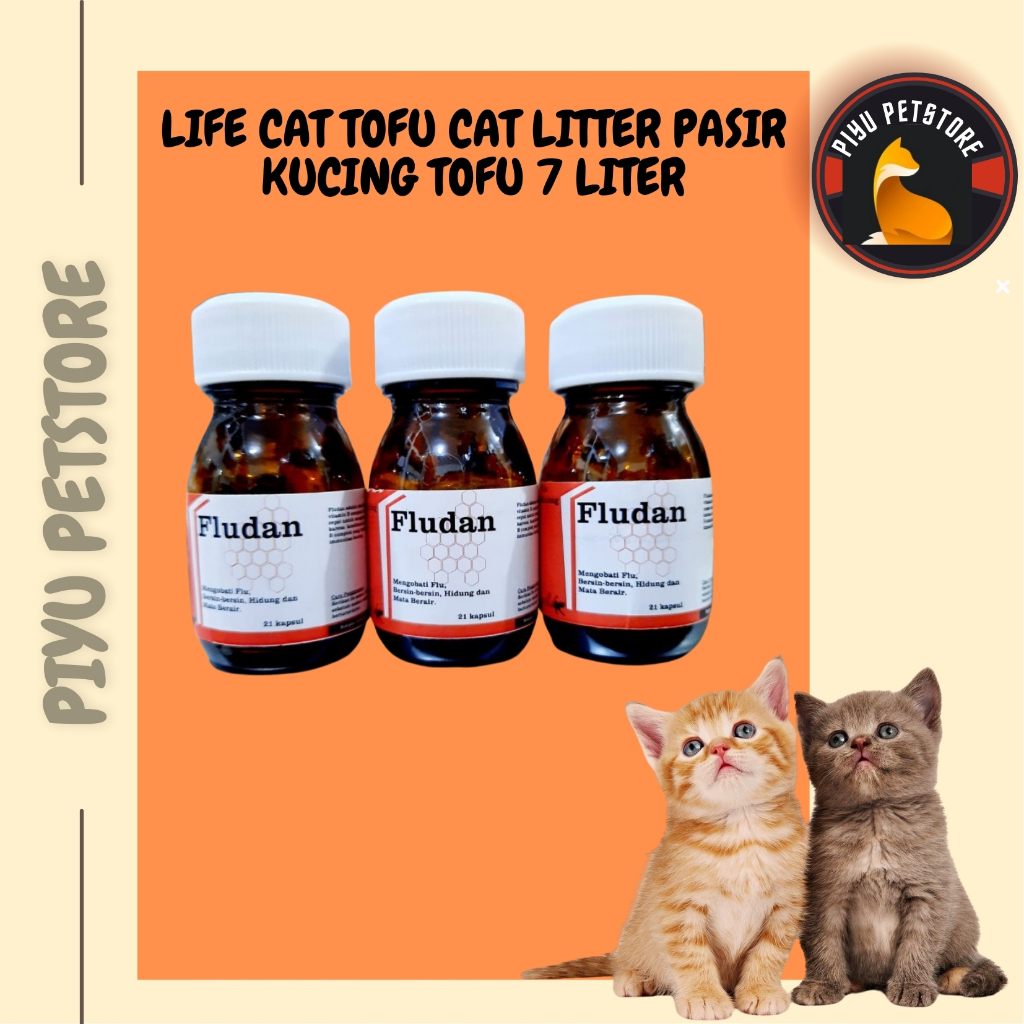 Jual Obat Kucing FLUDAN Sakit Flu & Pilek Kucing 1 Botol Isi 21 Capsul ...