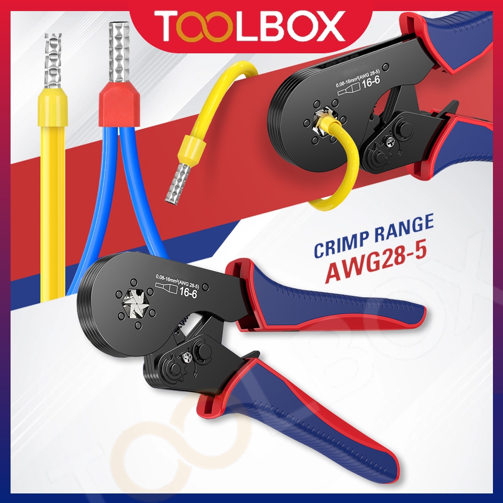 Jual TOOBOX Tang Crimping Kabel Ferrules 0,08-16mm² (AWG 28-5 ...