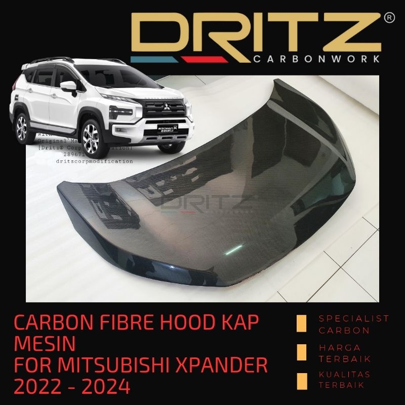 Jual Hood Kap Mesin Carbon Fiber Mitsubishi Xpander / cross 2021 2024 ...