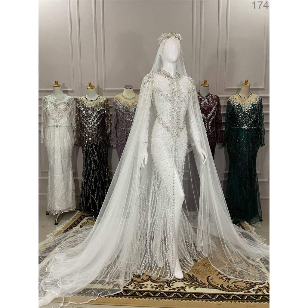 Jual Kebaya akad nikah wanita modern belah warna BW slayer veil ...