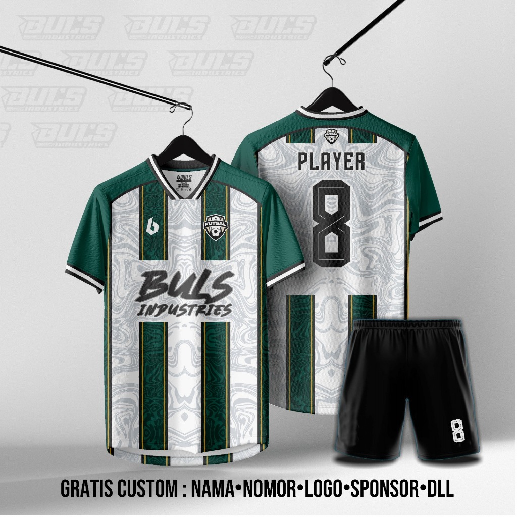 Jual JERSEY FUTSAL JERSEY BOLA CUSTOM nama,nomor dan logo FULL SET ...