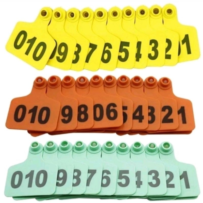 Jual Eartag Erteg 100 Pcs Nomor Telinga Sapi Kerbau Kuda uk 6 x 7 cm ...
