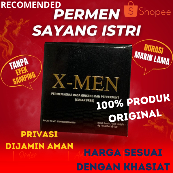 Jual XMEN permen obat kuat penambah stamina pria dewasa tahan lama 100% ber BPOM | Shopee Indonesia