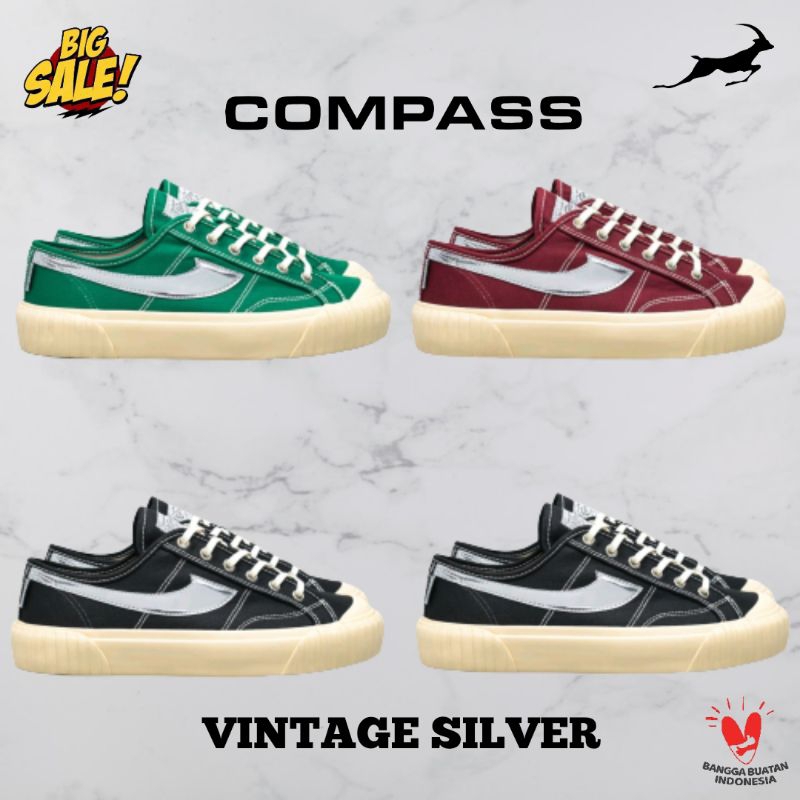 Jual COMPASS VINTAGE LOW SILVER EDITION ORIGINAL BLACK / GREEN / MAROON ...